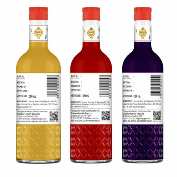Dhampur Green Mocktail Syrup Combo, , Hazelnut, Grenadine, Blueberry ...