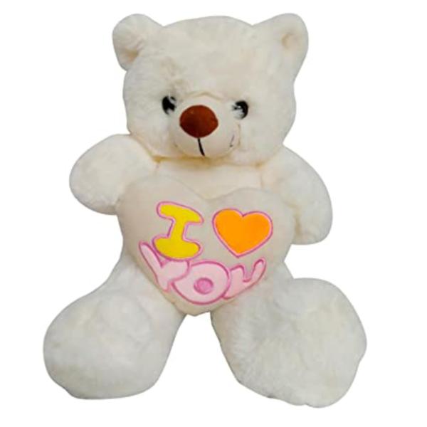 Zyamalox Little Toys White Plastic Teddy Soft Toys With I Luv U Heart ...