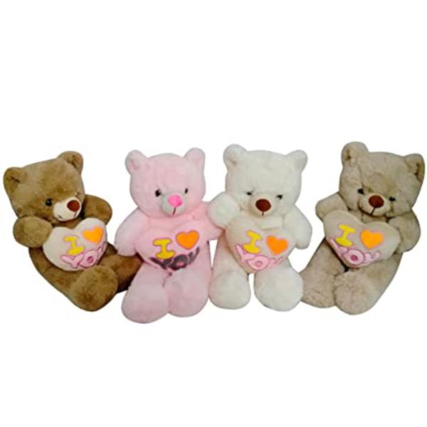 Zyamalox Little Toys White Plastic Teddy Soft Toys With I Luv U Heart ...
