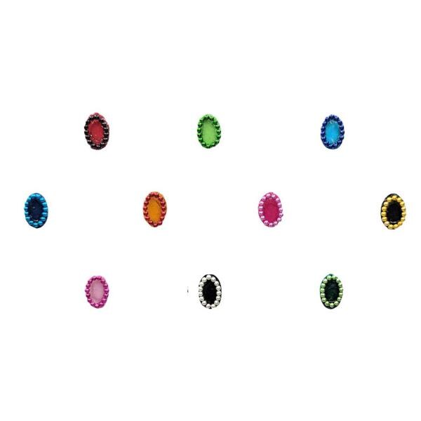 Comet Busters Beautiful Multicolored Bindi With Beads Border For Women ...