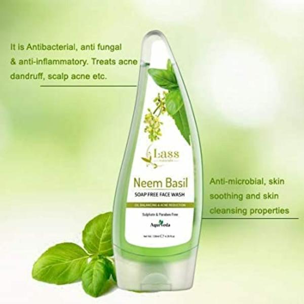 LASS NATURALS Neem,Basil Neem And Basil Soap Free Face Wash - Natural ...