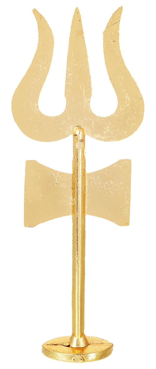 Kesar Zems Golden Brass Trishakti Trishul with Damru - JioMart
