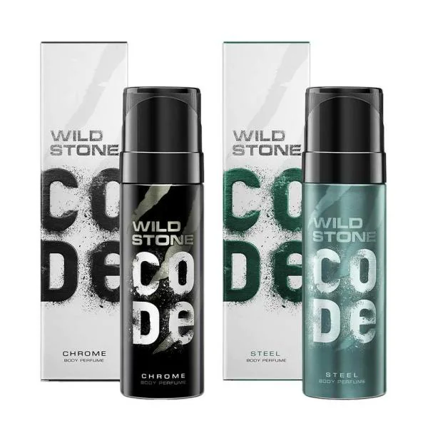 Wild Stone Code Chrome & Steel Body Perfume for Men (120ml each) - JioMart