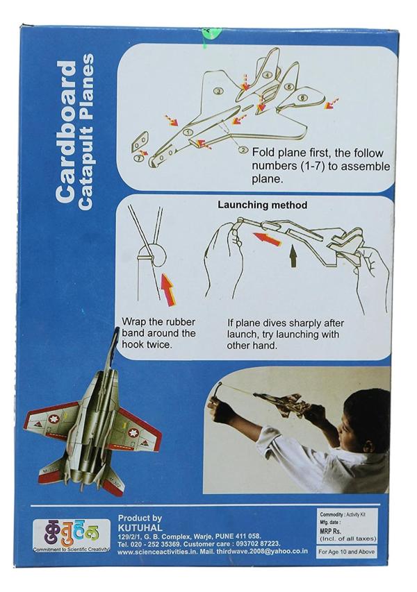 Kutuhal Multicolor Cardboard Cardboard Catapult Planes For 8 Years and ...