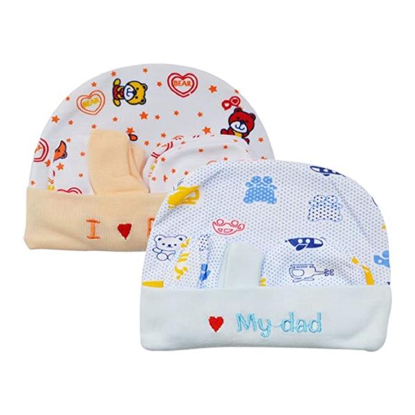 BIGBOUGHT 100% cotton new born baby cap set soft hosiery ultra soft ...