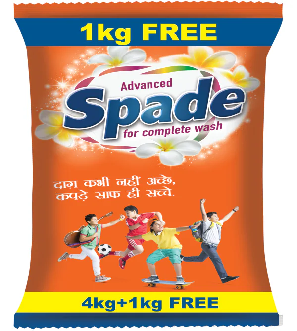 SPADE Detergent Powder (4KG+ 1KG FREE) , Washing Powder with ADVANCED ...