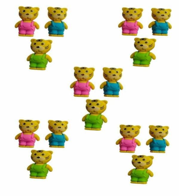pmw - Tiger Shape Eraser Pack of 15 - Non Toxic - Birthday Party Return ...
