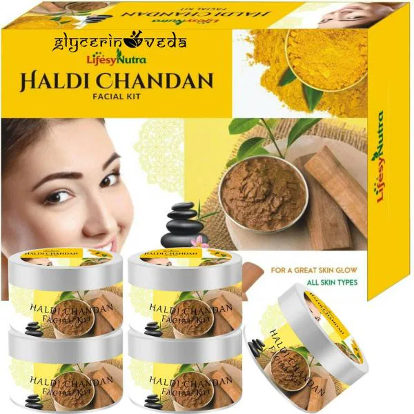 GlycerineVeda Women Glow Professional Haldi Chandan Facial Kit (250g, Pack of 1) - JioMart