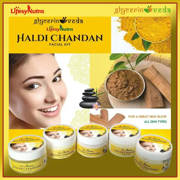 GlycerineVeda Women Glow Professional Haldi Chandan Facial Kit (250g, Pack of 1) - JioMart