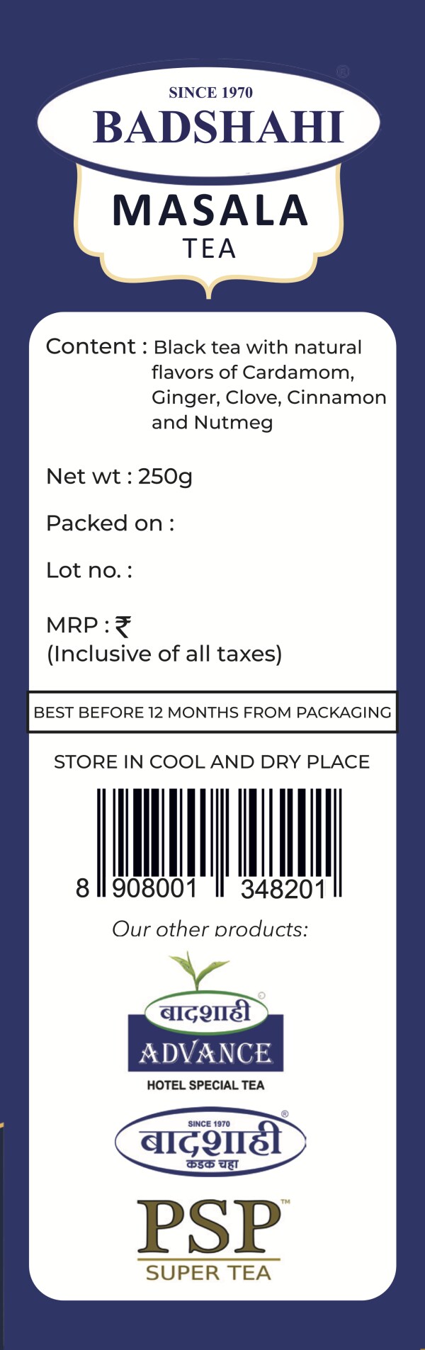 Badshahi Masala Tea Powder 250gm Box (pack off 2) (KADAK CHAI) - JioMart