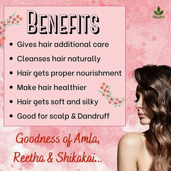 Havintha Natural Hair Shampoo with Amla, Reetha and Shikakai Powder ...
