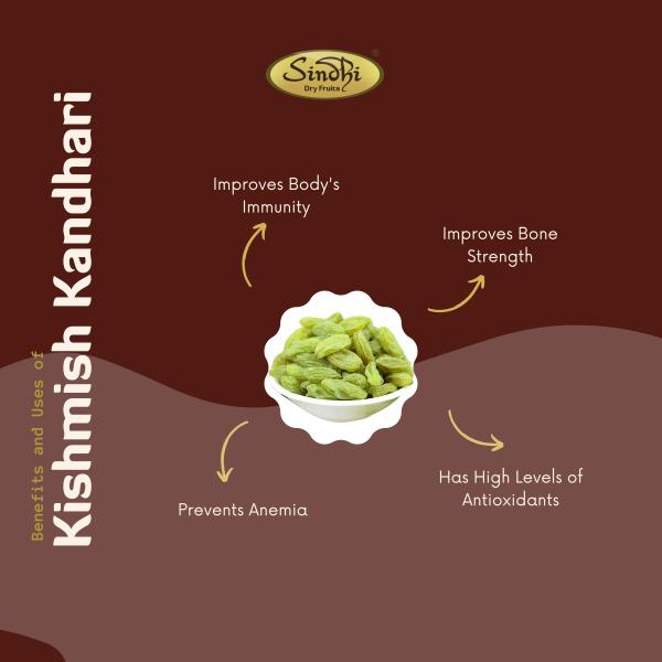 Sindhi Dry Fruits Kandhari Green Raisins, Sund-e-Khani, Hand Sorted ...