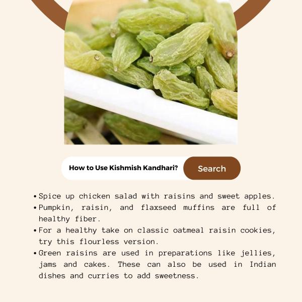 Sindhi Dry Fruits Kandhari Green Raisins, Sund-e-Khani, Hand Sorted ...