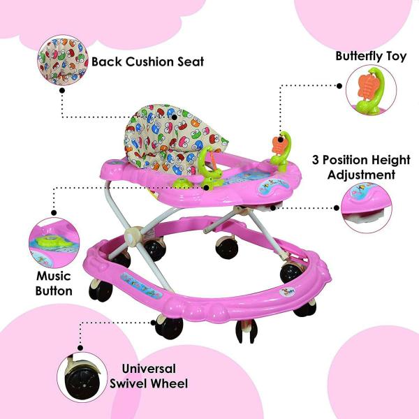 Pandaoriginals Musical Activity Walker (Pink) - JioMart