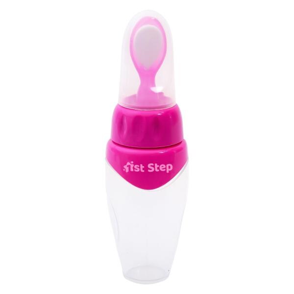 1st Step Non Spill Silicone Soft Squeeze Food Feeder - Pink - JioMart