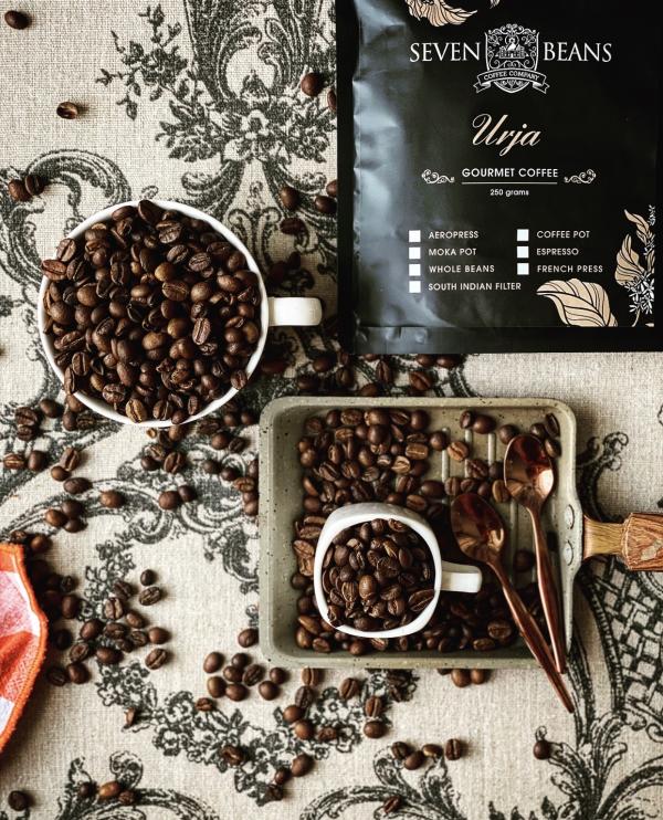 Seven Beans Coffee Company "Urja"|Medium Dark Roast|Gourmet Coffee ...