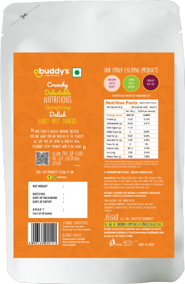 O'Buddy's - Shahi Chivda Mix - Mixture Loaded With Herbs (Wheatgrass ...