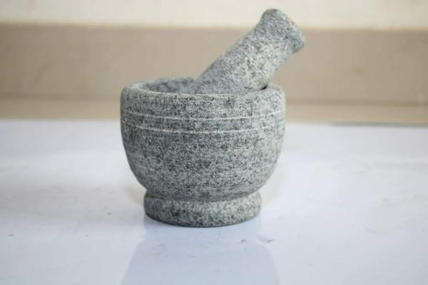 MyNAKSHA Stone Mortar and Pestle Set for Spices, Okhli Masher, Khalbatta stone, Kharal, Mixer ...