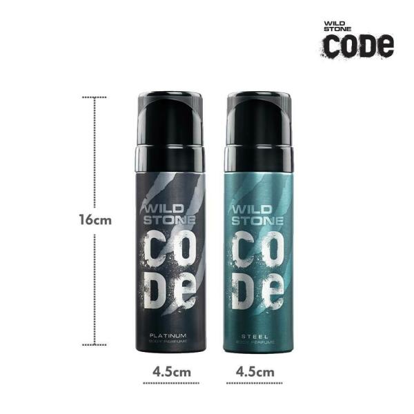 Wild Stone Code platinum & Steel Body Perfume for Men (120ml each ...