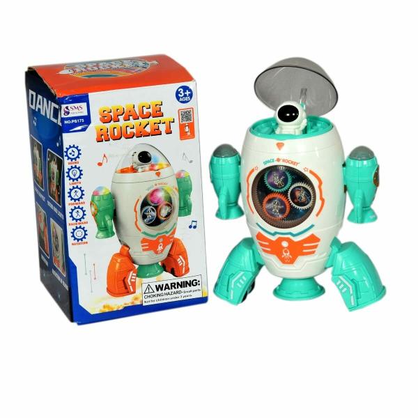 MIMY Space Rocket Musical Toy with Moving Gears Flashing Lights and ...