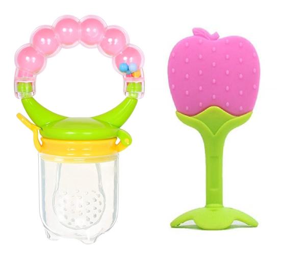 Enorme Apple Fruit Shape Silicone Teether with Fruit Food Feeder ...