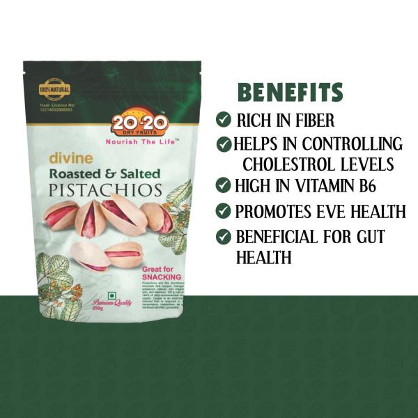 20-20 Dry Fruits Divine Roasted And Salted Pistachios, 250 Gm - JioMart