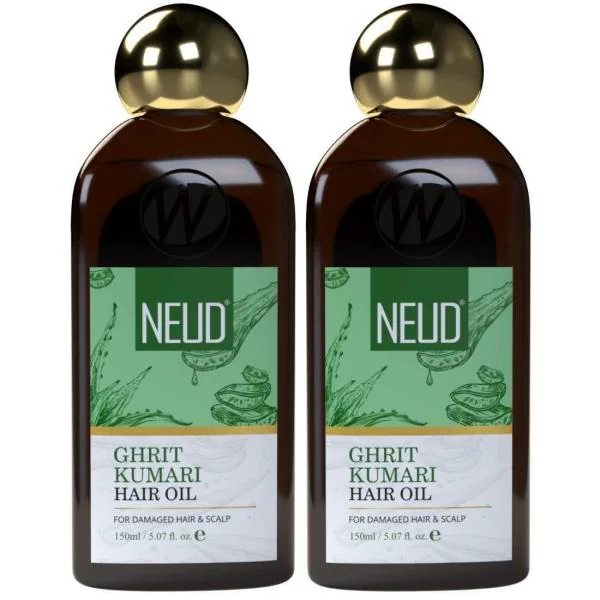 NEUD Premium Ghrit Kumari Hair Oil for Men & Women - 2 Packs (150 ml ...