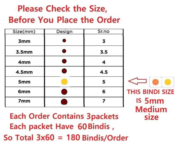 VAMA Multicolor Round Sticker Bindi (Size 5mm,Pack of 180 Bindis) - JioMart