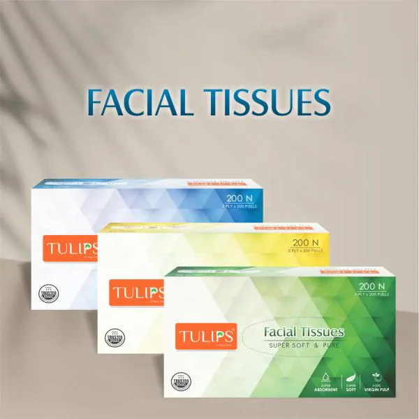 Tulips Facial Dry Tissue Paper 200 Pulls 2 Ply (Pack of 3) - JioMart
