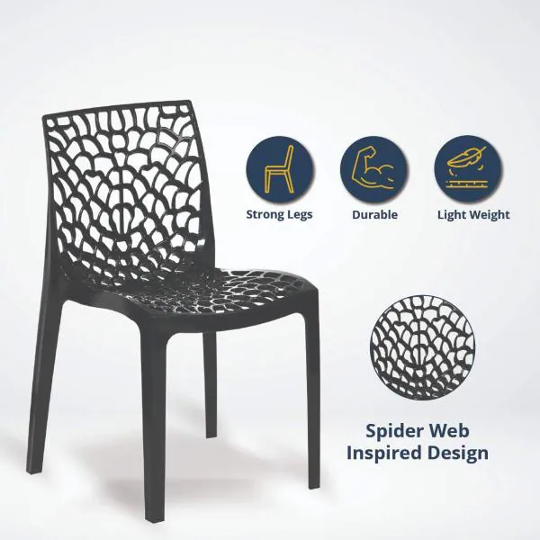 RW REST WELL Web Dining/Cafeteria/Designer Armless Heavy Duty Plastic ...