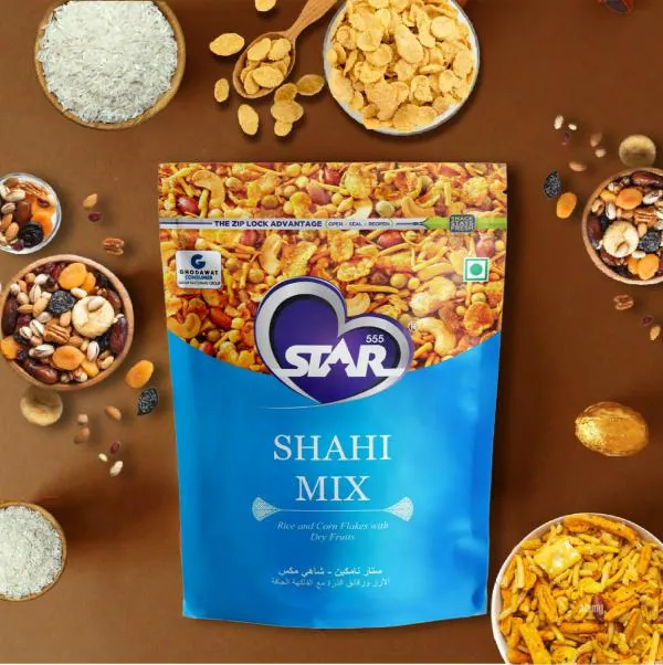 Star555 Shahi Mix Namkeen - Rice, Cornflake & Dry Fruits, Mixture 350 GM ( Pack of 2 ) - JioMart