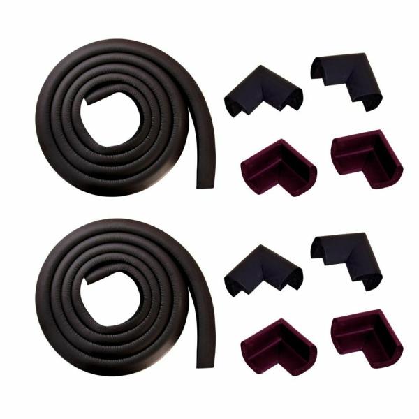 THE LITTLE LOOKERS Black Baby Proofing L-Shaped Edge Guard Roll 2 pcs ...