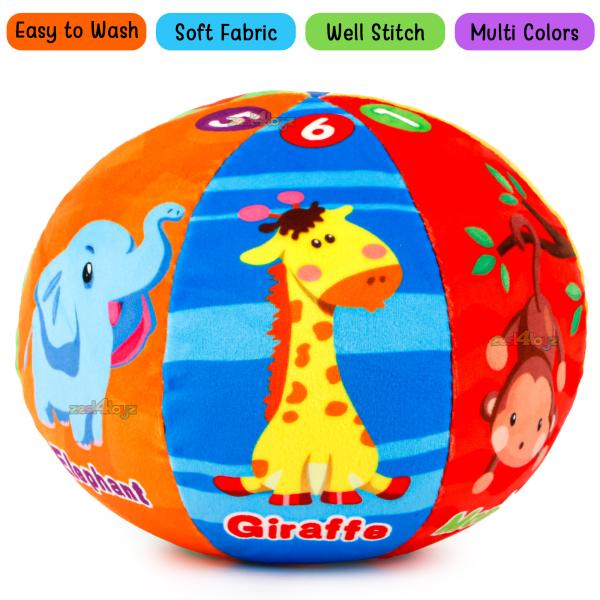 Zest 4 Toyz Plush Rattle Soft Musical Ball for Baby Toys 0-12 Months ...