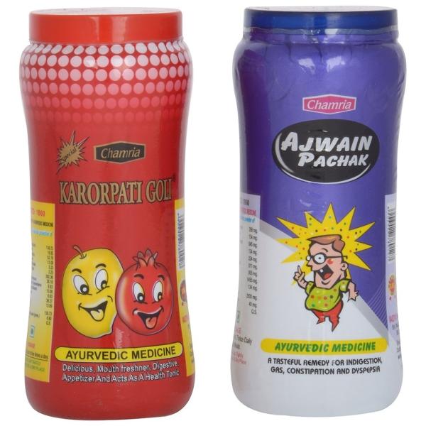 CHAMRIA KARORPATI GOLI (ANARDANA GOLI) 200g + AJWAIN PACHAK 150g (2 ...