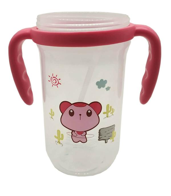 Te Quiti Pink Plastic Leakproof Durable BPA Free Non-Toxic Baby Sipper With Straw 350ml - JioMart