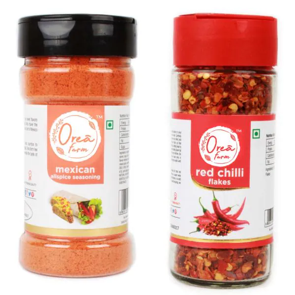 Orea Farm Combo Pack Of Mexican allspice & Red chilli flakes packed in ...