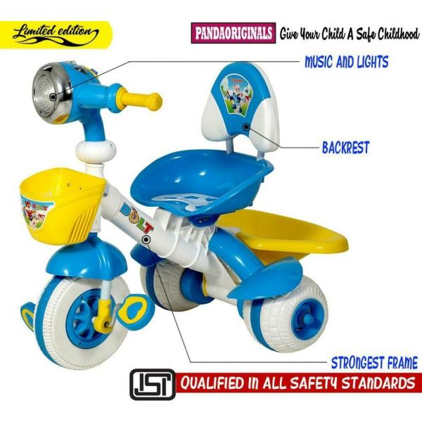 Pandaoriginals Blue Plastic Music And Lights Toysphere Tricycle Bolt ...