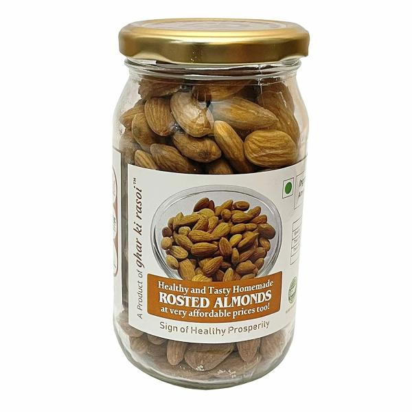 Ghar Ki Rasoi Premium Roasted Almomds (Badam), Flavoured With Salt Healthy Daily Snacks 1200gm ...