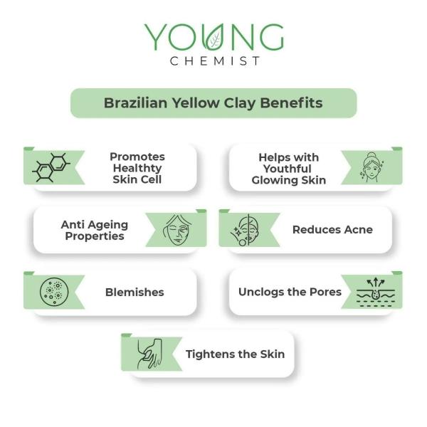 Young Chemist Brazilian Yellow Clay Powder All Skin Type Anti-Aging 500 ...