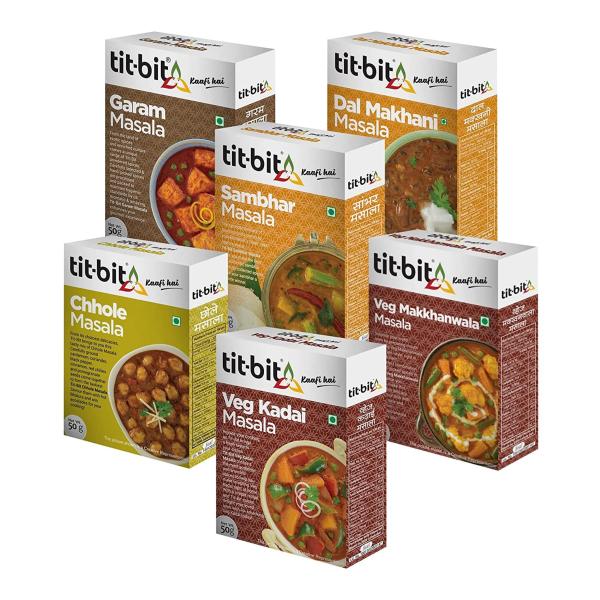 Tit-Bit Indian Miracle Masala Combo-02, Garam Masala, Sambhar Masala ...