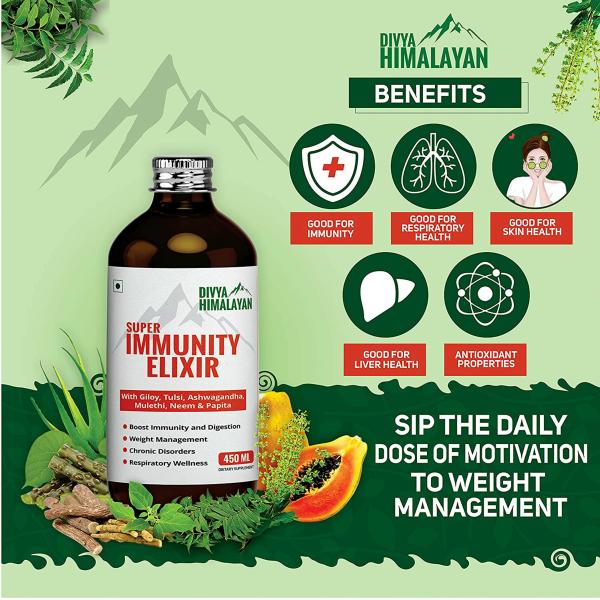 Divya Himalayan Super Immunity Elixir Ayuvedic Syrup - 450 ml - JioMart