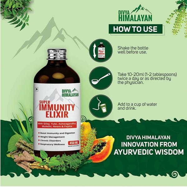 Divya Himalayan Super Immunity Elixir Ayuvedic Syrup - 450 ml - JioMart