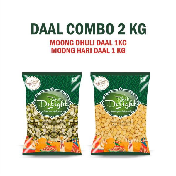 Pink Delight Dal Combo | Moong Dhuli 1 Kg | Moong Chilka Daal 1 Kg | 2 ...