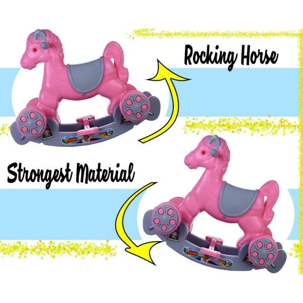 Pandaoriginals Pink Plastic 2 In 1 Murphy Horse Rocker And Rider ...