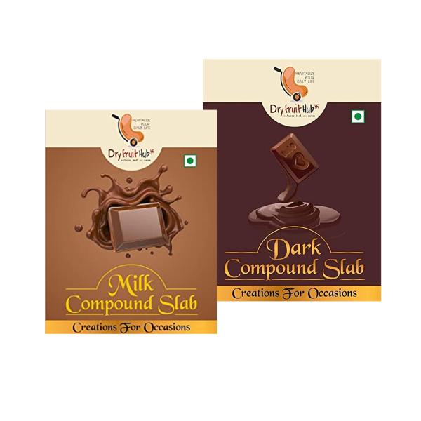 Dry Fruit Hub - Dark & Milk Chocolate Compound 800 g, Dark Chocolate ...