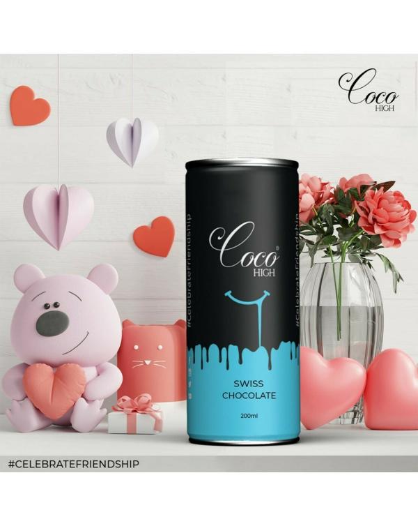 COCO HIGH Swiss Chocolate Drink,200 Ml x 24 Cans, Chocolate Milk Shake ...