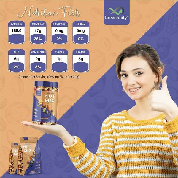 GreenFinity Mix Dry Fruits and Nuts, 1kg [Almonds, Walnuts, Cashew ...