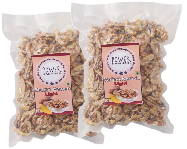 Power Kashmir Walnut Kernels Light Half Halves 1 Kg (2x500), Walnuts Without Shell, Akhrot Giri ...