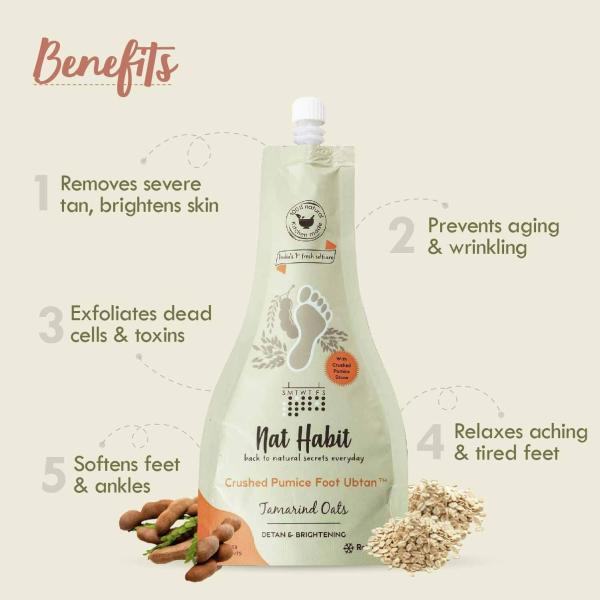 Nat Habit Fresh Tamarind Oats Foot Ubtan, Foot Scrub | For Skin Detan ...