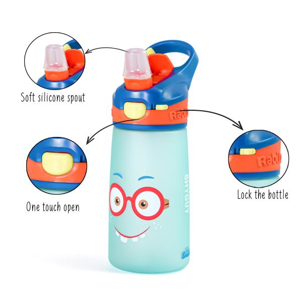 Rabitat Snap Lock Sipper Bottle (410ml, Blue Shyguy) - JioMart